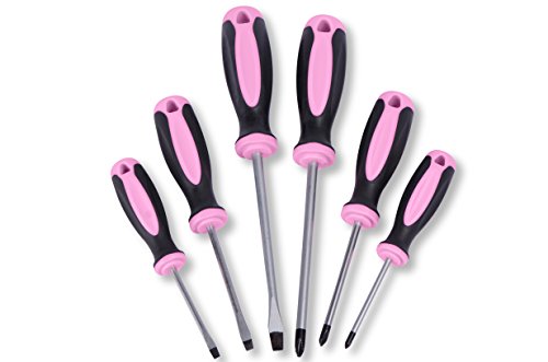 6-Piece Pink Power Screwdriver Set w/Tool Bag – Pink and Caboodle