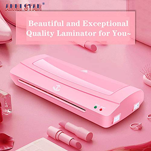 Pink Office Laminator with Paper Trimmer, 20 Pouches & Corner Rounder ...